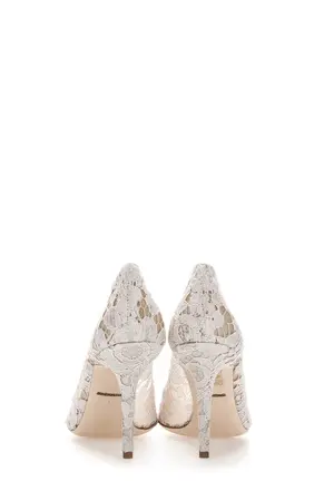 Dolce & Gabbana Bellucci Lace Embellished Pumps - White