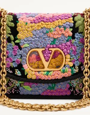 Valentino Garavani Vain Embroidered Shoulder Bag