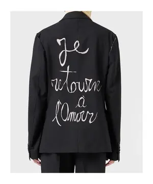Blumarine Lettering Print Single-breasted Blazer