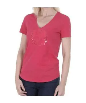 Emporio Armani V-neck T-shirt With Logo - Red