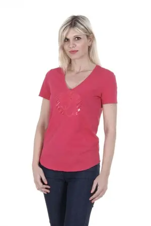 Emporio Armani V-neck T-shirt With Logo - Red