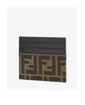 Fendi Ff Jacquard Open Top Card Holder - Brown