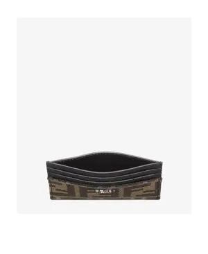 Fendi Ff Jacquard Open Top Card Holder - Brown