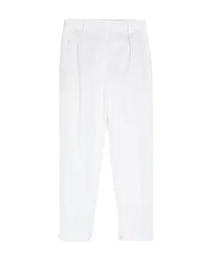 Max Mara Cotton Gabardine Casual Pants - White
