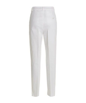 Max Mara Cotton Gabardine Casual Pants - White