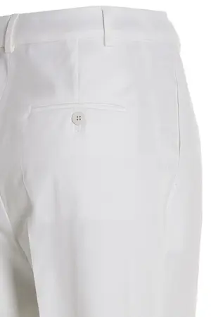 Max Mara Cotton Gabardine Casual Pants - White