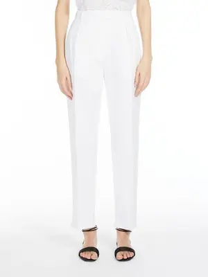 Max Mara Cotton Gabardine Casual Pants - White