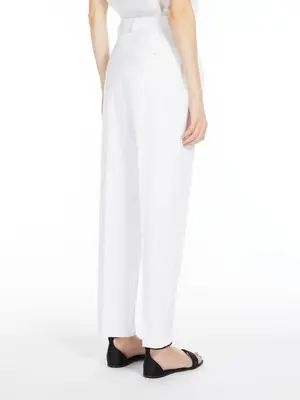 Max Mara Cotton Gabardine Casual Pants - White