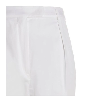 Max Mara Cotton Gabardine Casual Pants - White