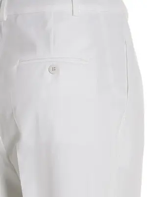 Max Mara Cotton Gabardine Casual Pants - White