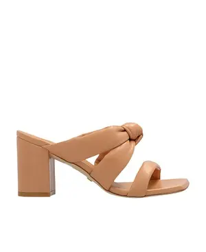 STUART WEITZMAN Square Toe Logo Detail Heeled Mules