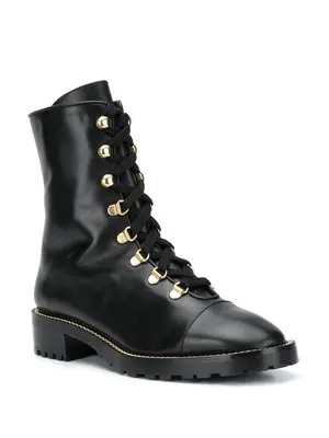 STUART WEITZMAN Kolbie Lace-up Boots With Chain Trim