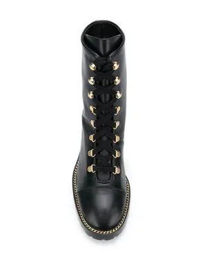 STUART WEITZMAN Kolbie Lace-up Boots With Chain Trim