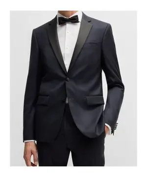 Hugo Boss Single-breasted Tailored Blazer - Black