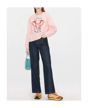 Kenzo Elephant Varsity Jungle Crewneck Sweatshirt - Pink
