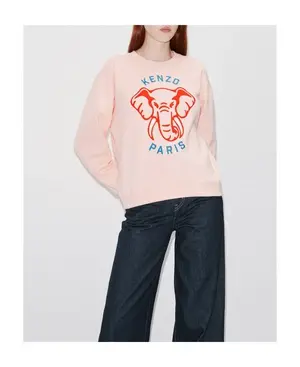 Kenzo Elephant Varsity Jungle Crewneck Sweatshirt - Pink