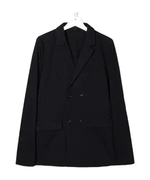 Emporio Armani Logo-embroidered Double-breasted Blazer