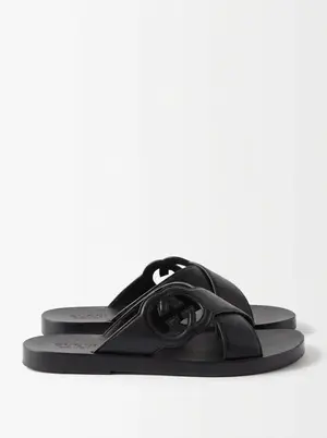 Gucci Crossover Strapped Sandals With Cut-out Logo Detail
