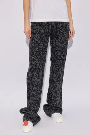 Off-White Logo Patch Flared Pants