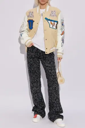 Off-White Logo Patch Flared Pants