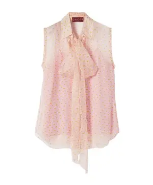 Gucci Sleeveless Neck-bow Top