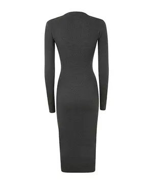 Wardrobe.NYC Round Neck Long Sleeve Knitted Dress