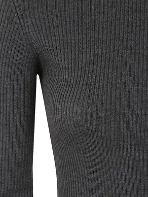 Wardrobe.NYC Round Neck Long Sleeve Knitted Dress