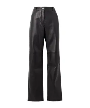 Women's Leather Straight-Leg Pants