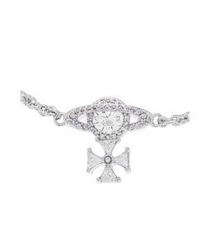 VIVIENNE WESTWOOD Mila Embellished Bracelet With Crystal And Cross Pendant