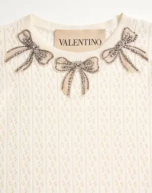 Valentino Garavani Embellished Bow Crewneck Jumper - No