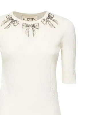 Valentino Garavani Embellished Bow Crewneck Jumper - No
