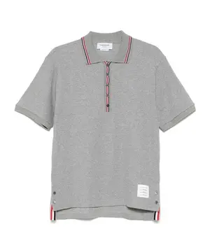 Thom Browne Cotton Polo Shirt - Light Gray