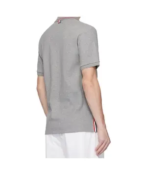 Thom Browne Cotton Polo Shirt - Light Gray