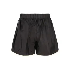 Prada Logo Plaque Elasticated Waistband Shorts - Black