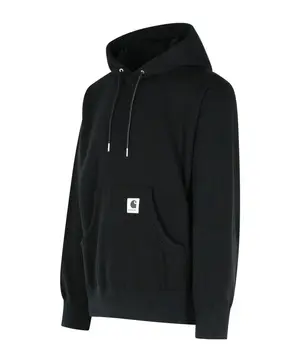 Sacai X Carhartt Wip Logo Patch Drawstring Hoodie - Black