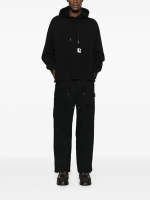 Sacai X Carhartt Wip Logo Patch Drawstring Hoodie - Black
