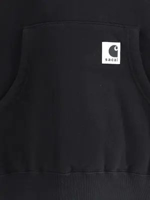 Sacai X Carhartt Wip Logo Patch Drawstring Hoodie - Black