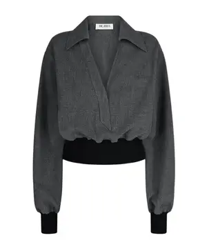 Attico Long Sleeve V-neck Blouse