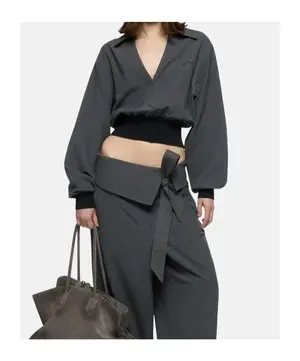 Attico Long Sleeve V-neck Blouse