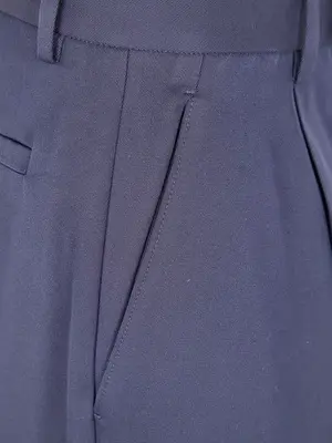Zegna Pleated Cotton Trousers - Black