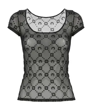 MARINE SERRE Flock Open Neck Top