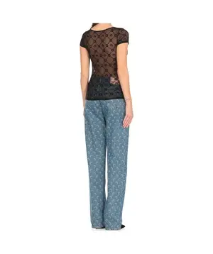MARINE SERRE Flock Open Neck Top