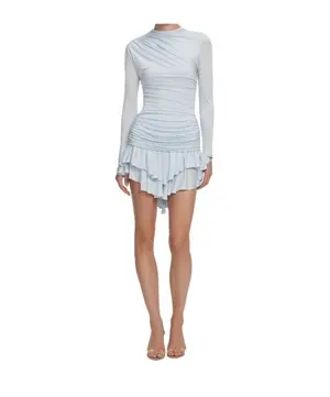 SELF-PORTRAIT Ruffled Asymmetric Mini Dress