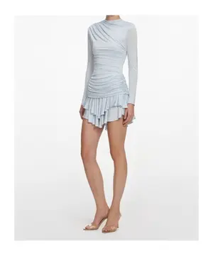 SELF-PORTRAIT Ruffled Asymmetric Mini Dress