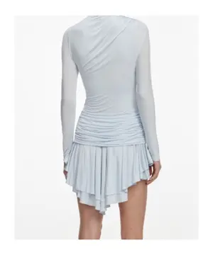 SELF-PORTRAIT Ruffled Asymmetric Mini Dress