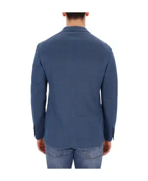 LARDINI Textured Single-breasted Blazer - Blue