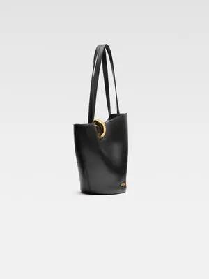 Jacquemus The Medium Bambola Asymmetrical Bucket Bag - Black
