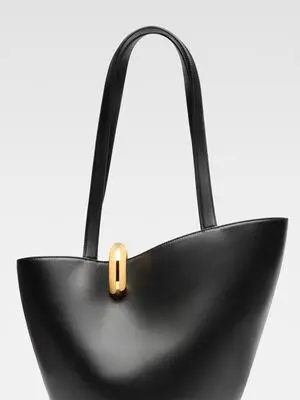Jacquemus The Medium Bambola Asymmetrical Bucket Bag - Black