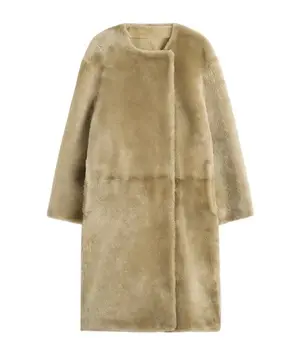 TOTEME Round Neck Collarless Coat - Rye
