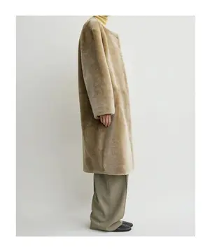 TOTEME Round Neck Collarless Coat - Rye